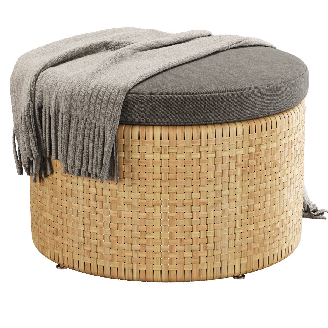 Monica rattan round pouf 3D model | CGTrader