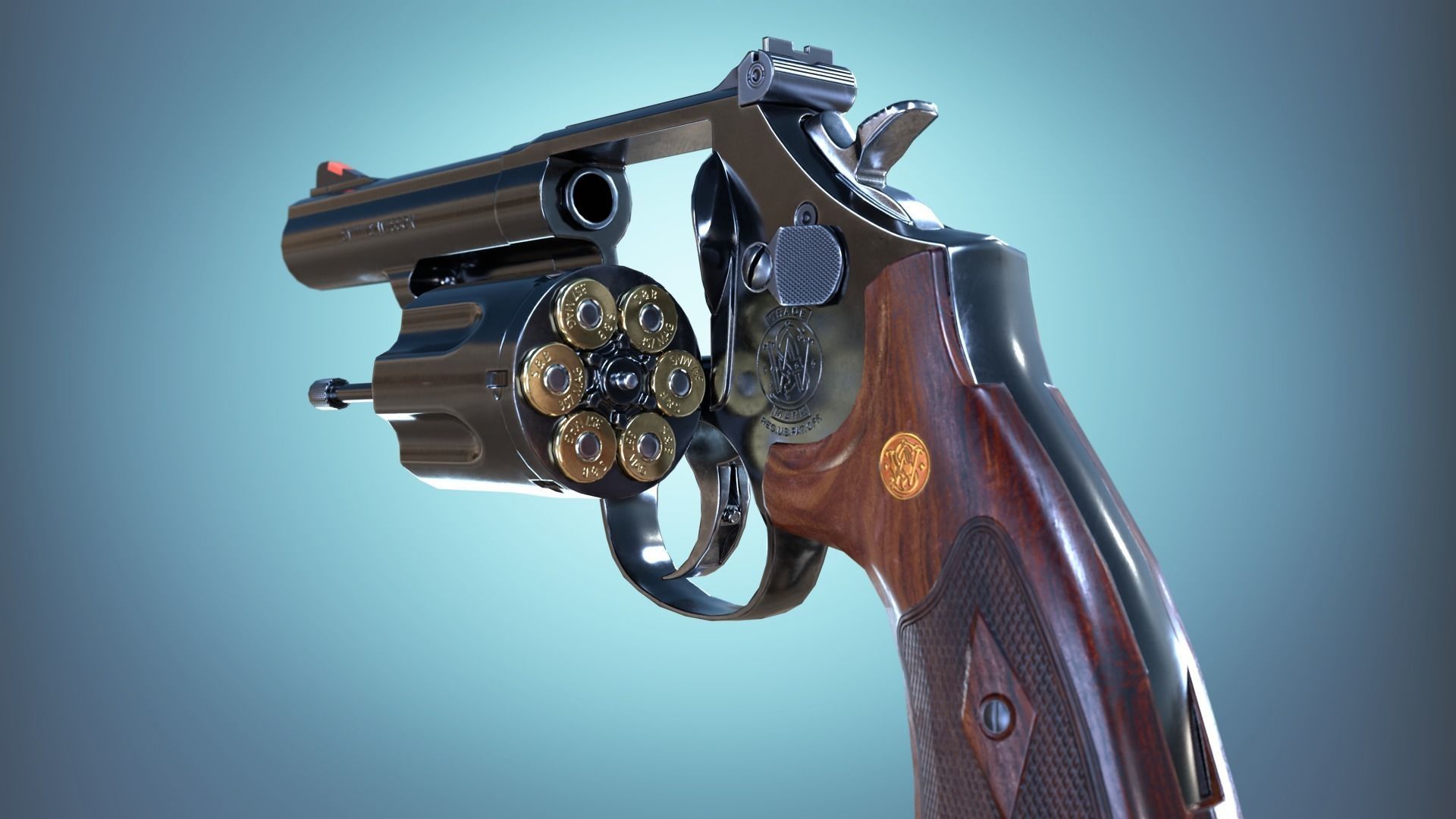 3D model Smith and Wesson Model 19 Classic VR / AR / low-poly | CGTrader