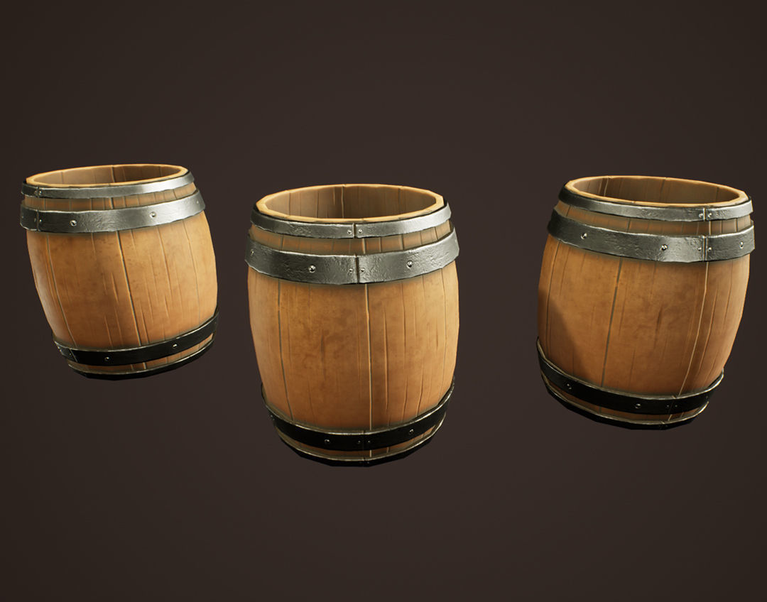 Stylized Western Opened Wooden Barrel free VR / AR / low-poly 3D model ...