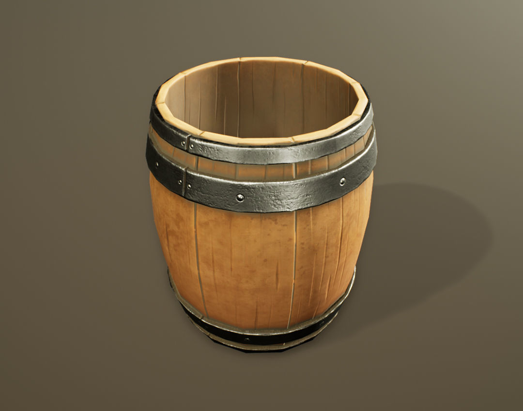 Stylized Western Opened Wooden Barrel free VR / AR / low-poly 3D model ...