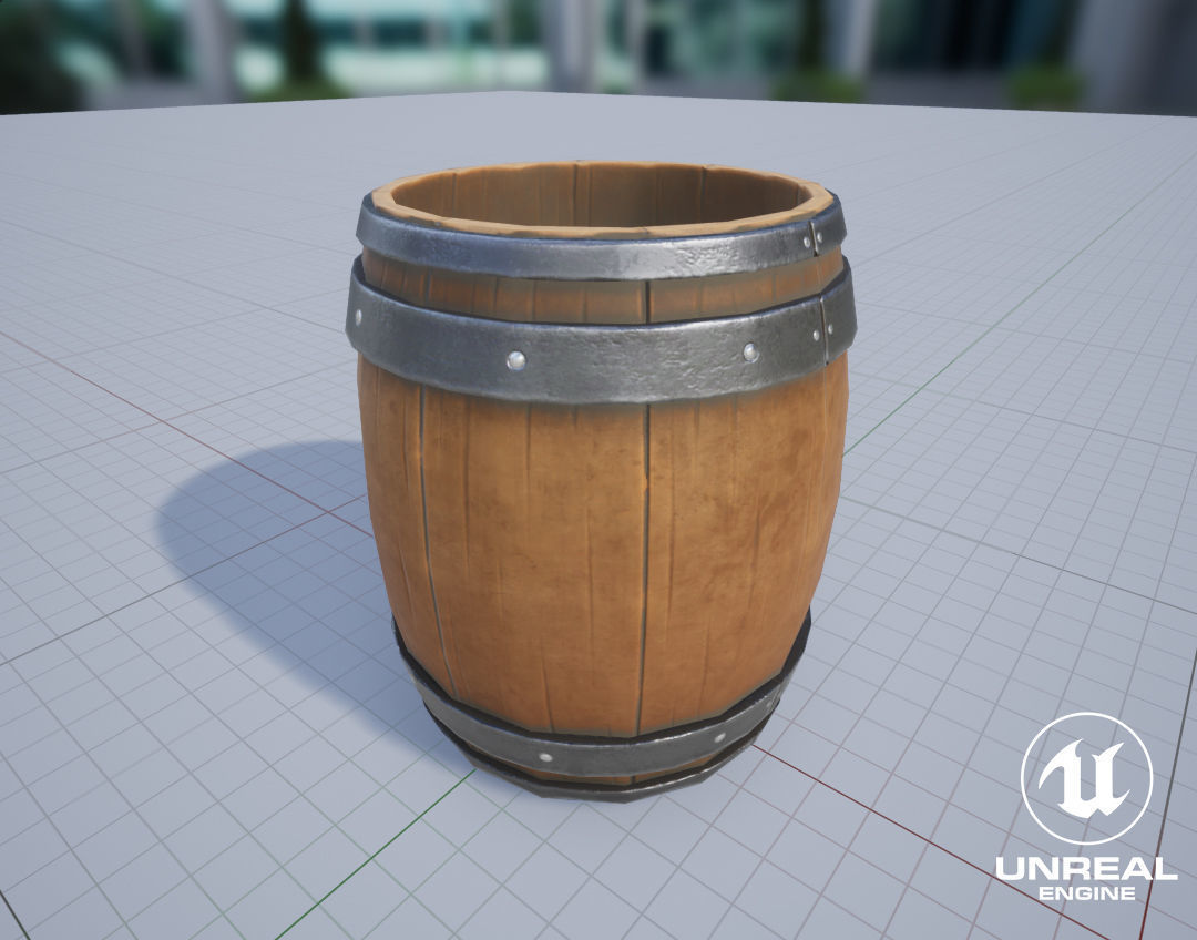 Stylized Western Opened Wooden Barrel free VR / AR / low-poly 3D model ...
