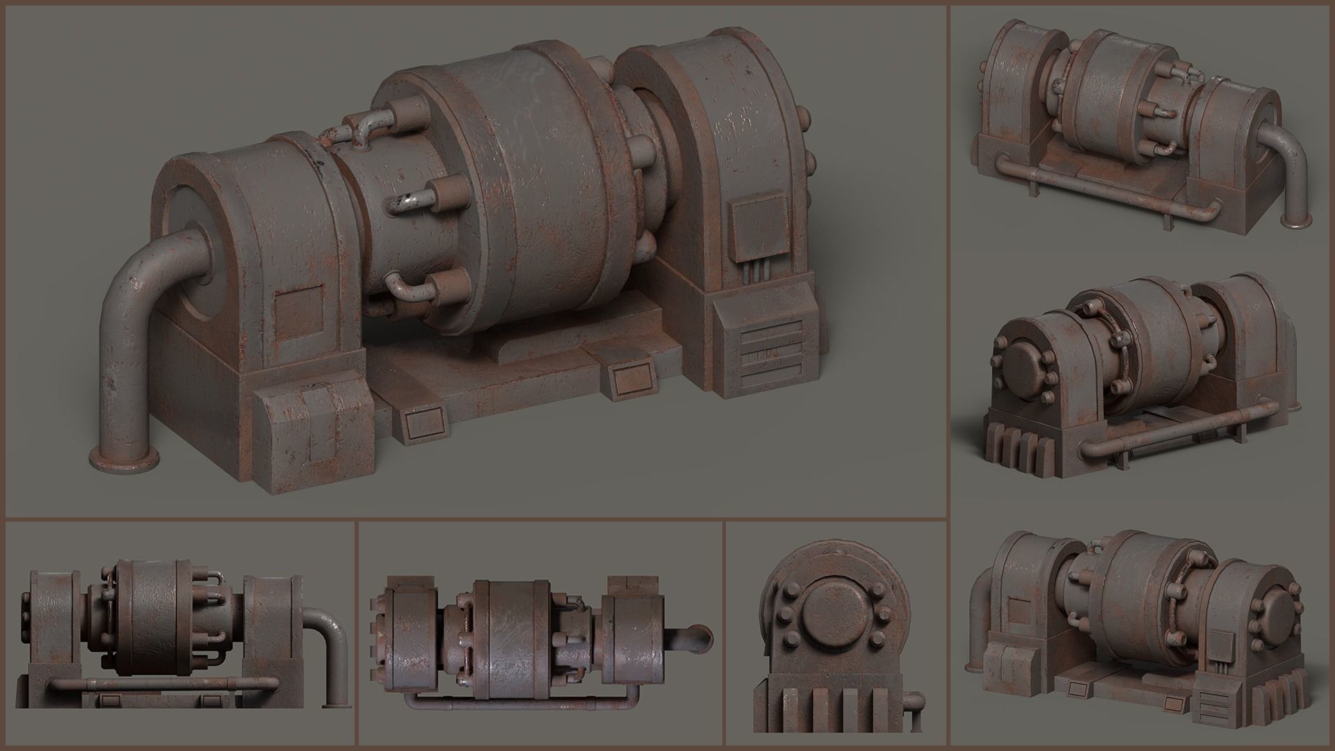 3D model Low-poly old rusty sci-fi generator VR / AR / low-poly | CGTrader