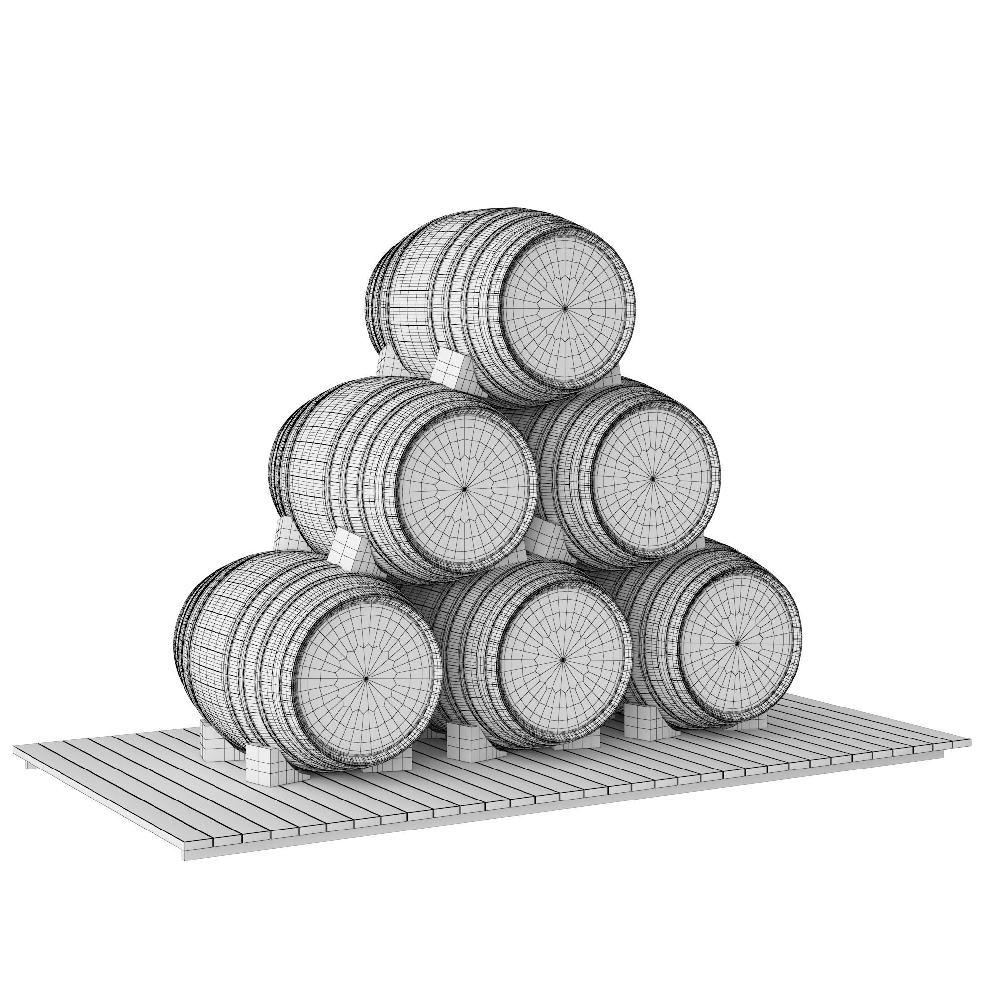 Old Wooden Barrels 3D model | CGTrader