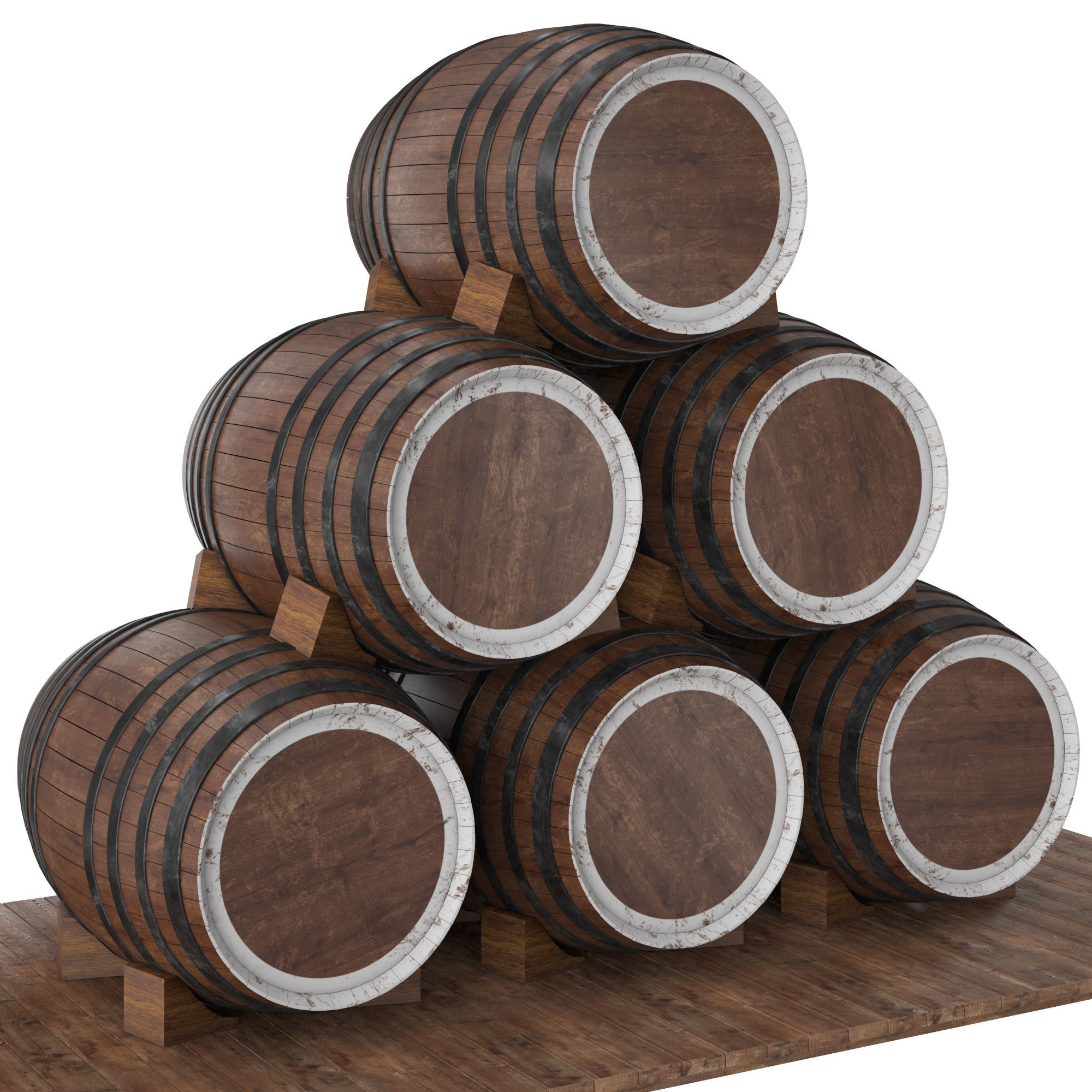 Old Wooden Barrels 3D model | CGTrader