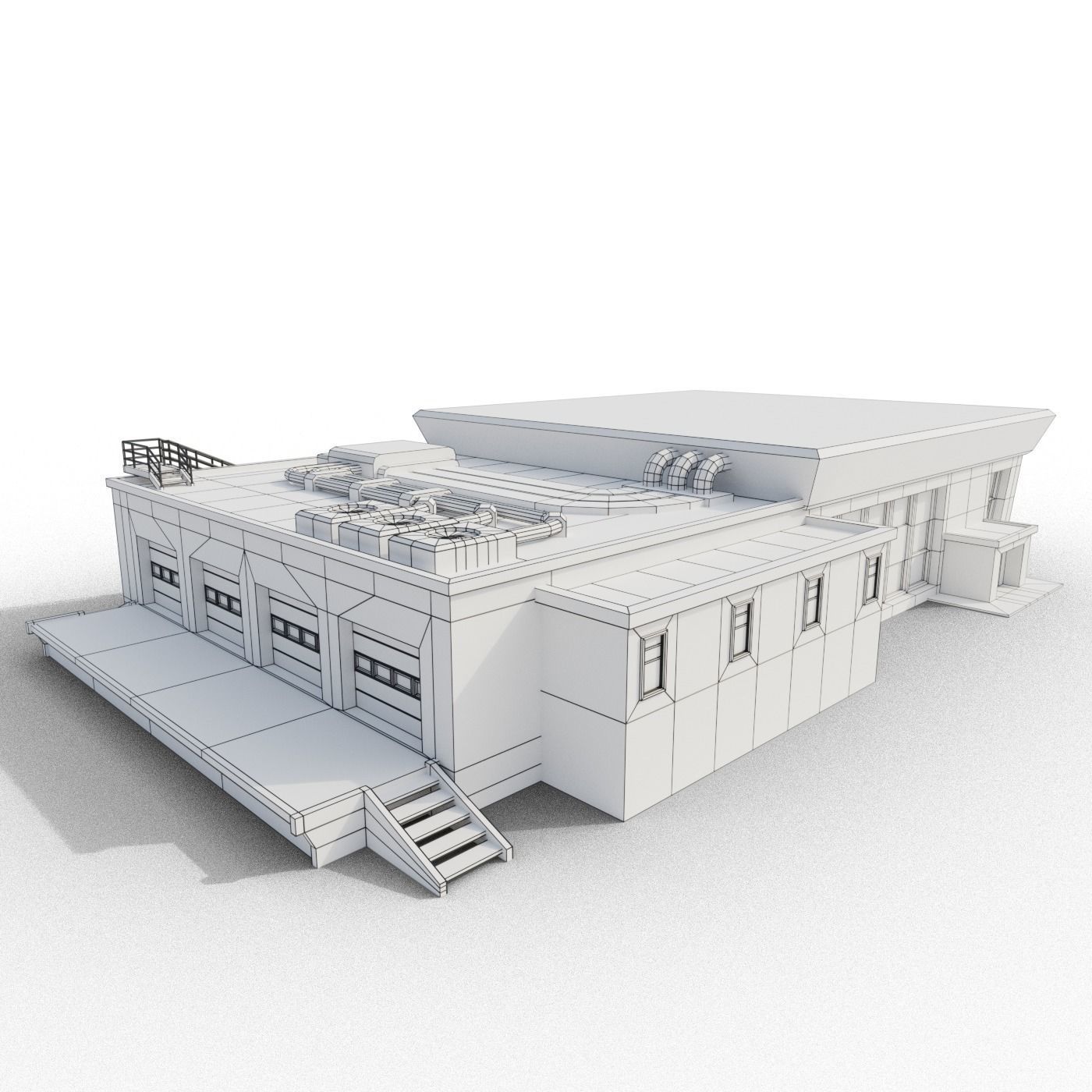 3D model Low Poly Mall building VR / AR / low-poly | CGTrader