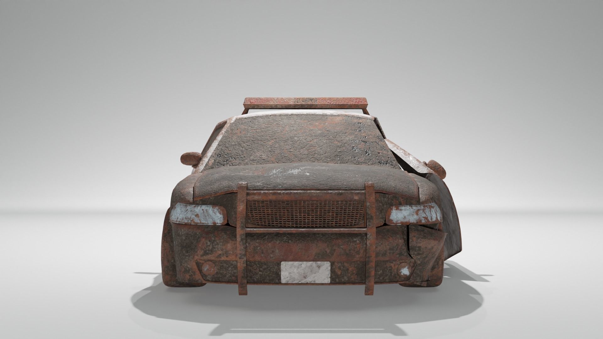 Abandoned wrecked old damaged Police car 3D model | CGTrader