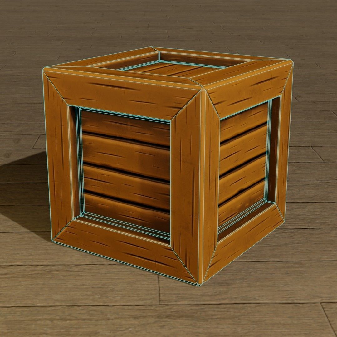 3D model Wooden Box low poly VR / AR / low-poly | CGTrader
