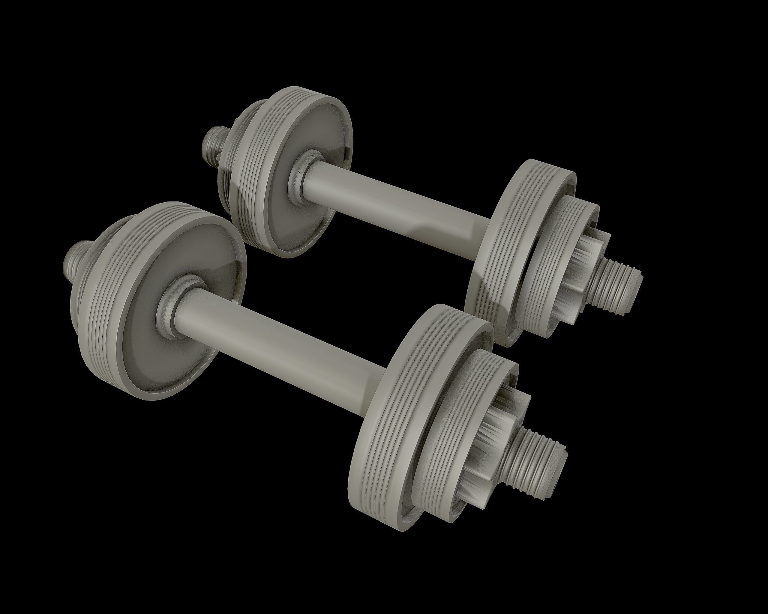 Dumbbell 3D model two dumbbells 3D model | CGTrader