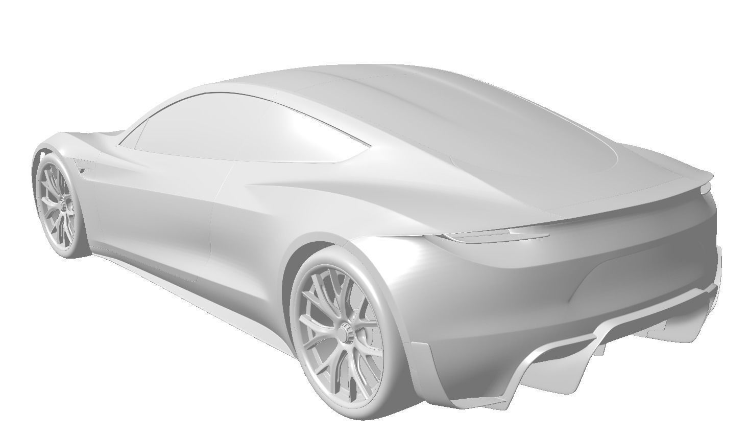 Tesla Roadster 2023 solid for CFD or 3D printing 3D model | CGTrader