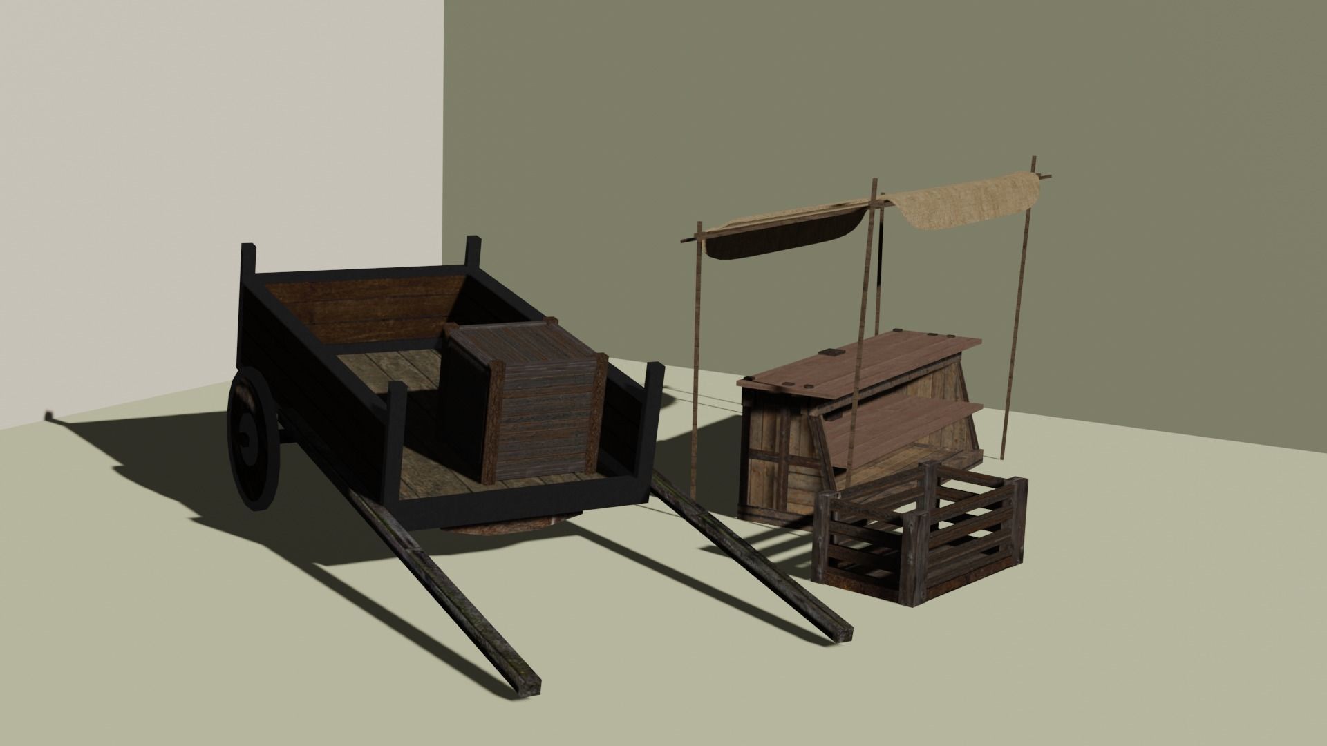 3D model Medieval Trade Shop VR / AR / low-poly | CGTrader
