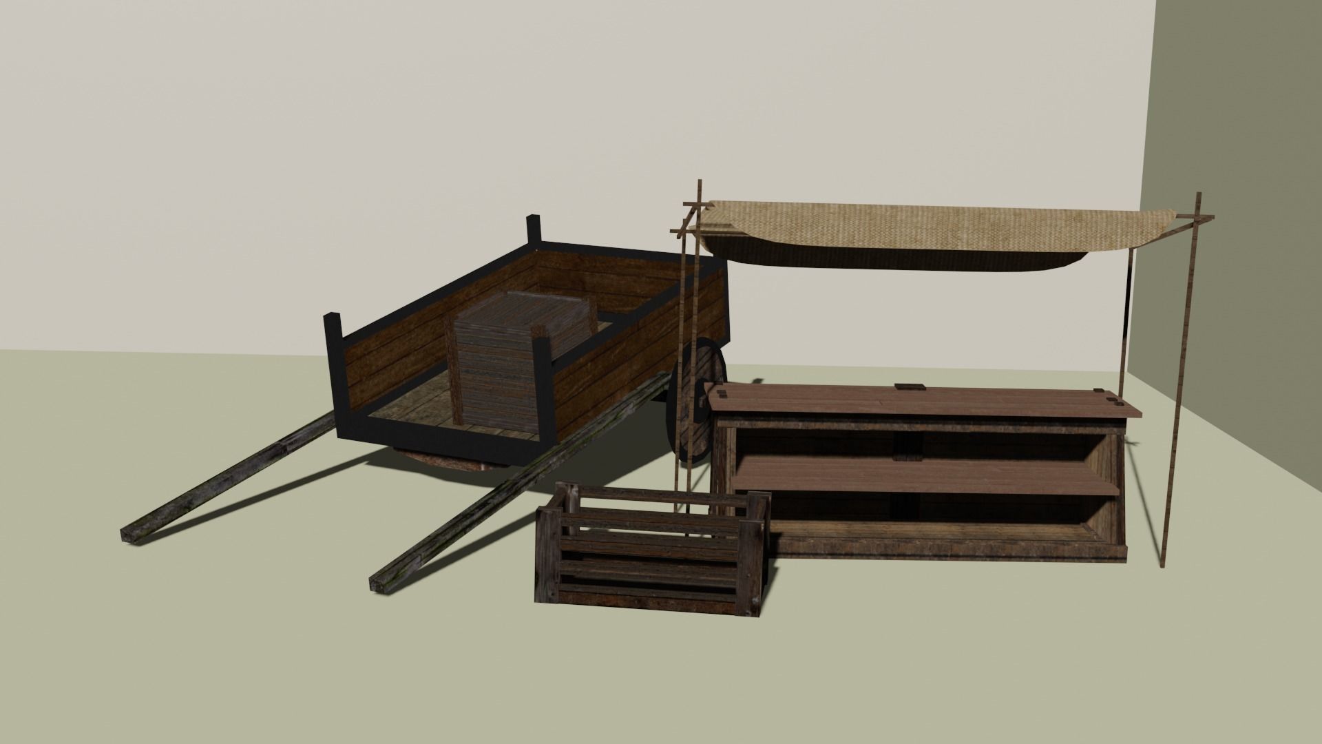 3D model Medieval Trade Shop VR / AR / low-poly | CGTrader