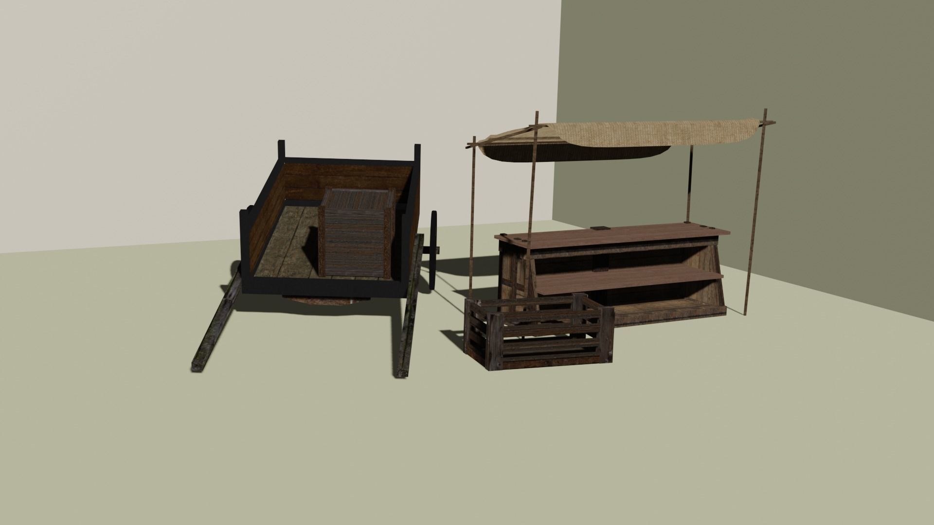 3D model Medieval Trade Shop VR / AR / low-poly | CGTrader