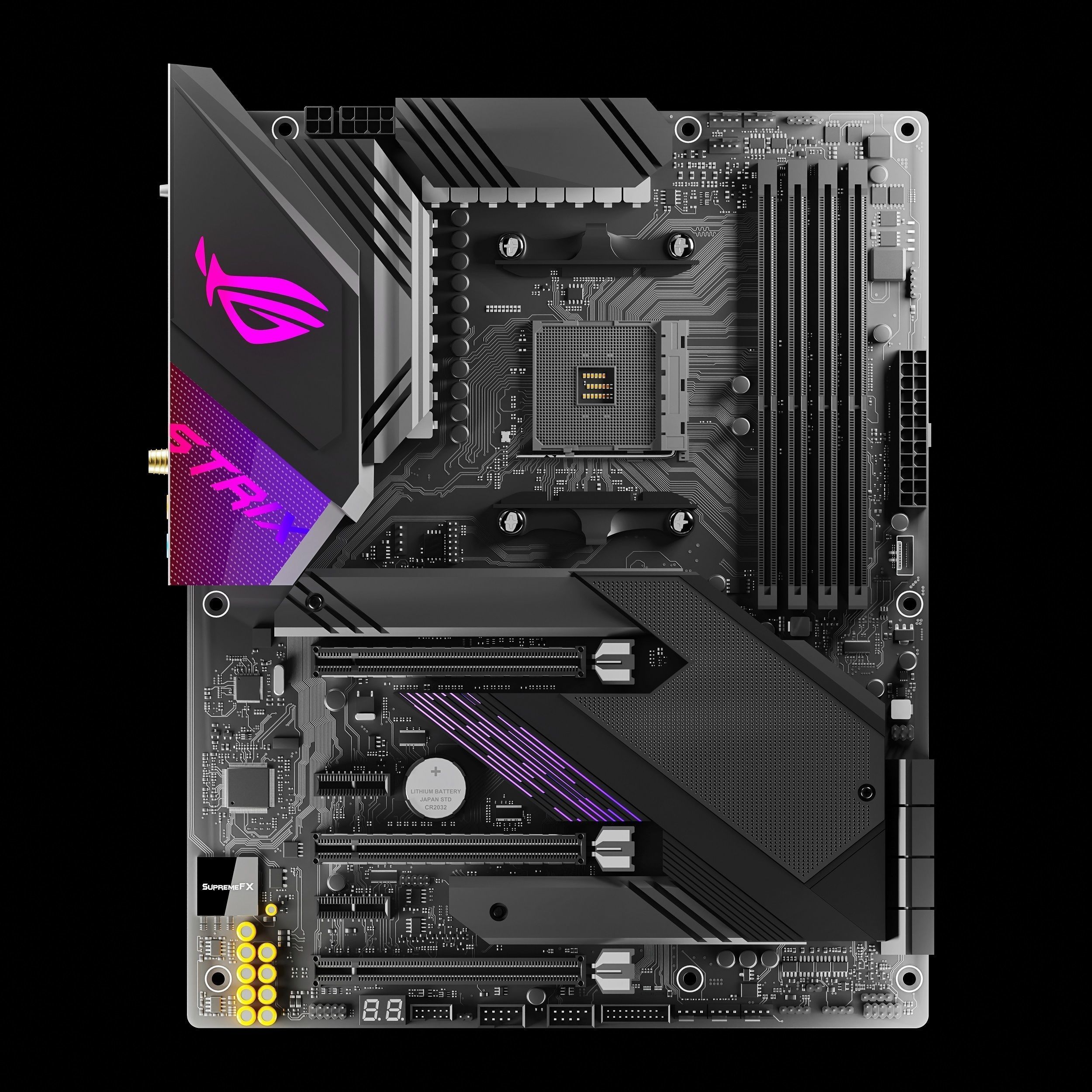 ASUS ROG STRIX X570E-GAMING Motherboard PCB 3D model | CGTrader