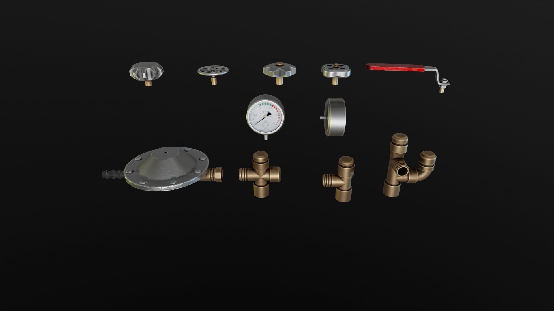 Tank Balloon Cylinder Barrel with Cart free VR / AR / low-poly 3D model ...