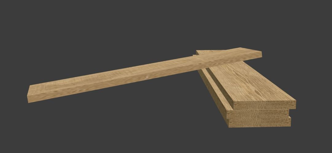 3D model Plank lowpoly pair of wooden sticks VR / AR / low-poly | CGTrader