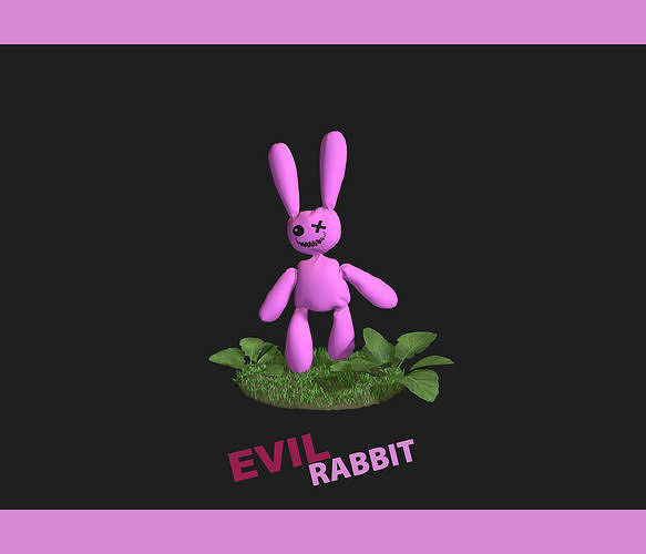Evil pink rabbit 3D model | CGTrader