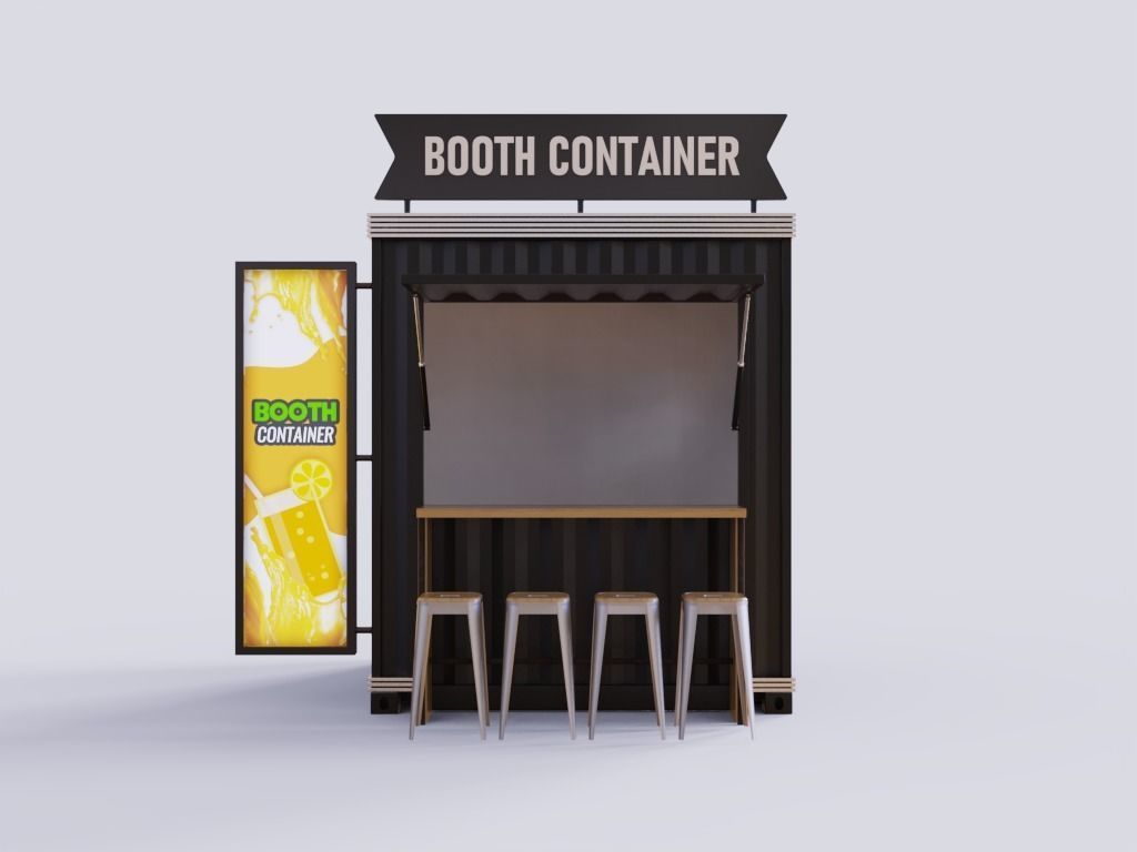 Booth Container 3D model | CGTrader