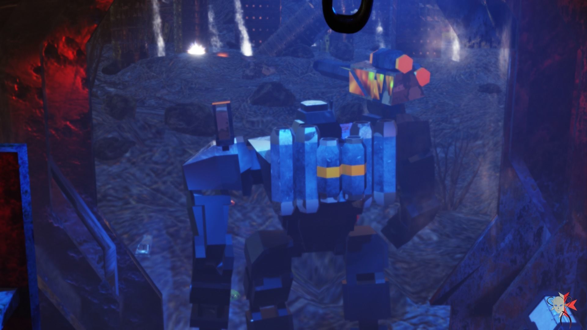 3D model Low Poly Mecha Robot rigged with two animations included VR ...