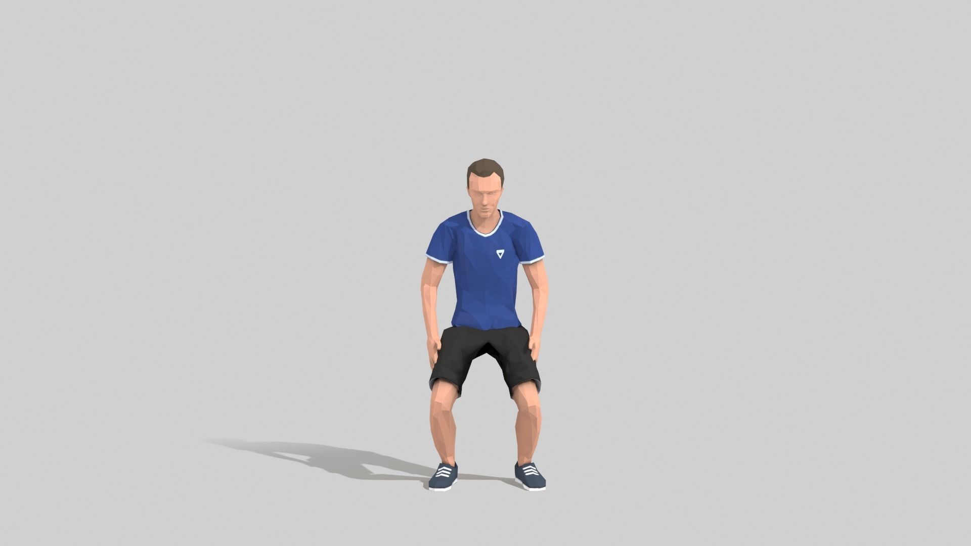 3D model Squats Exercise Man Animation VR / AR / low-poly rigged ...
