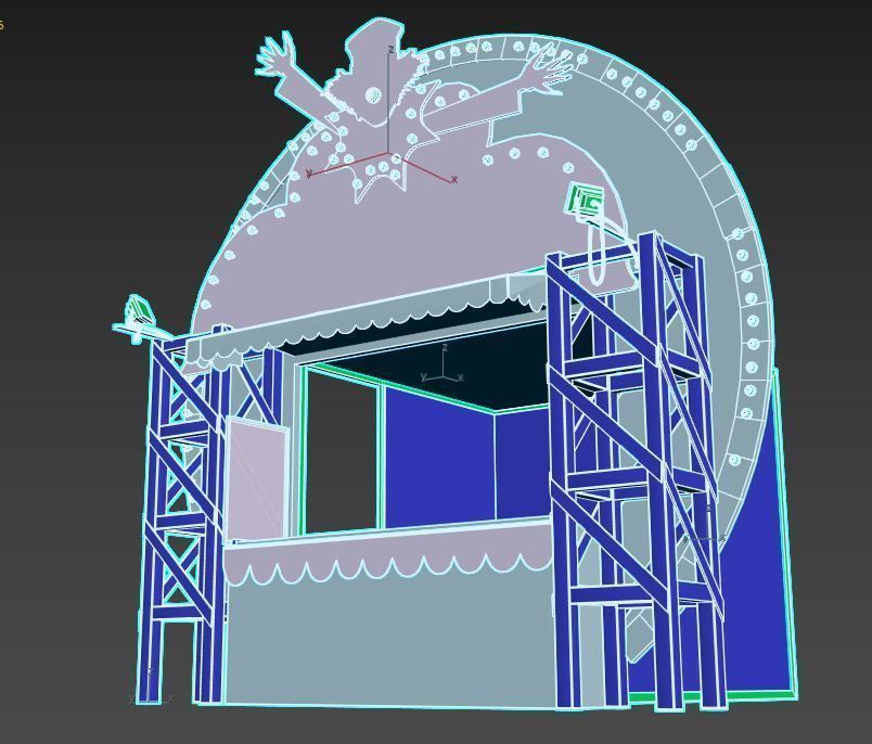 Old Horror Circus Stand 3D model | CGTrader