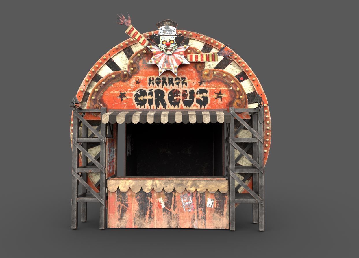 Old Horror Circus Stand 3D model | CGTrader