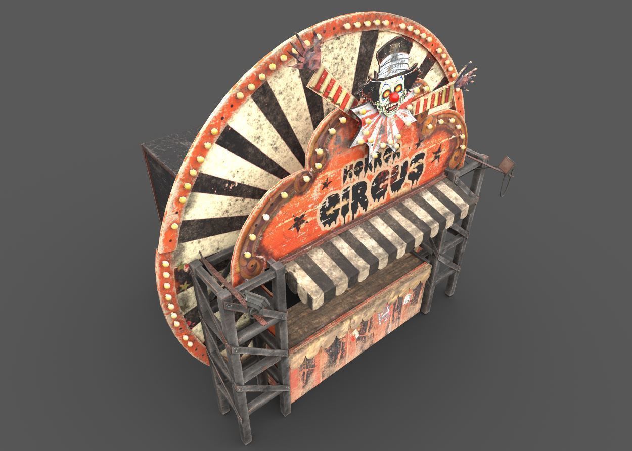 Old Horror Circus Stand 3D model | CGTrader