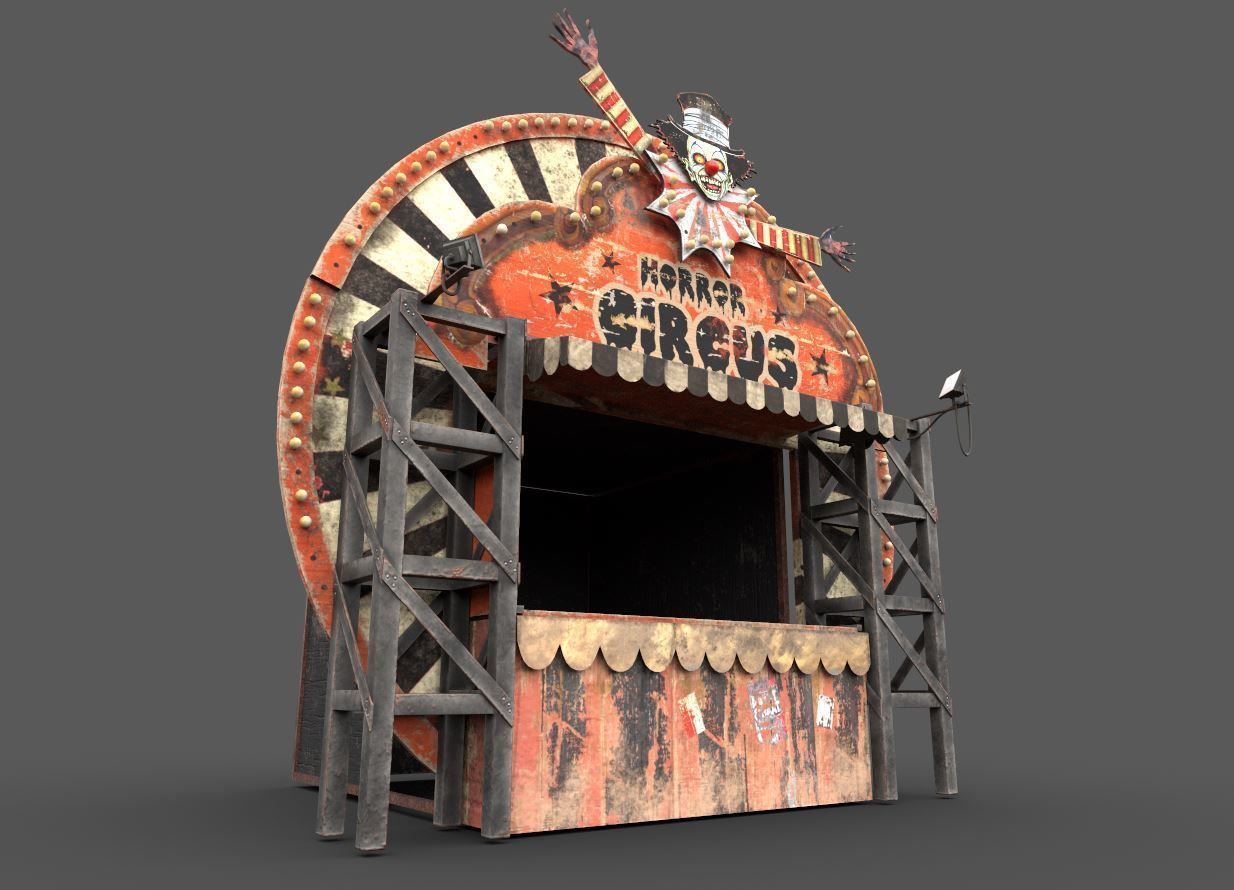 Old Horror Circus Stand 3D model | CGTrader
