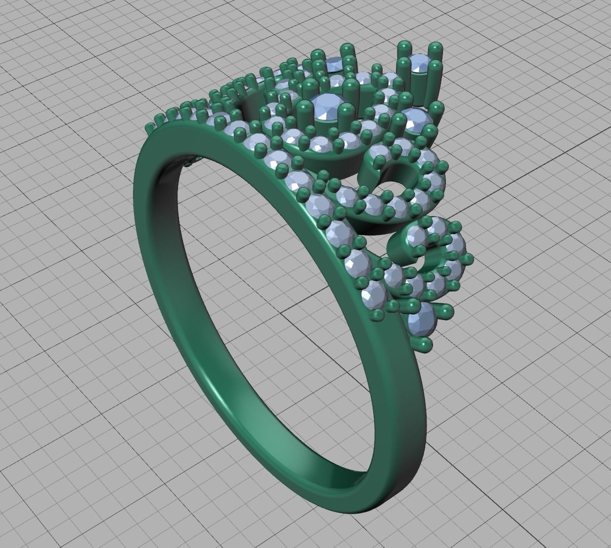 Princess Diamond Tiara Fashion ring 3dmodel 3D model 3D printable ...