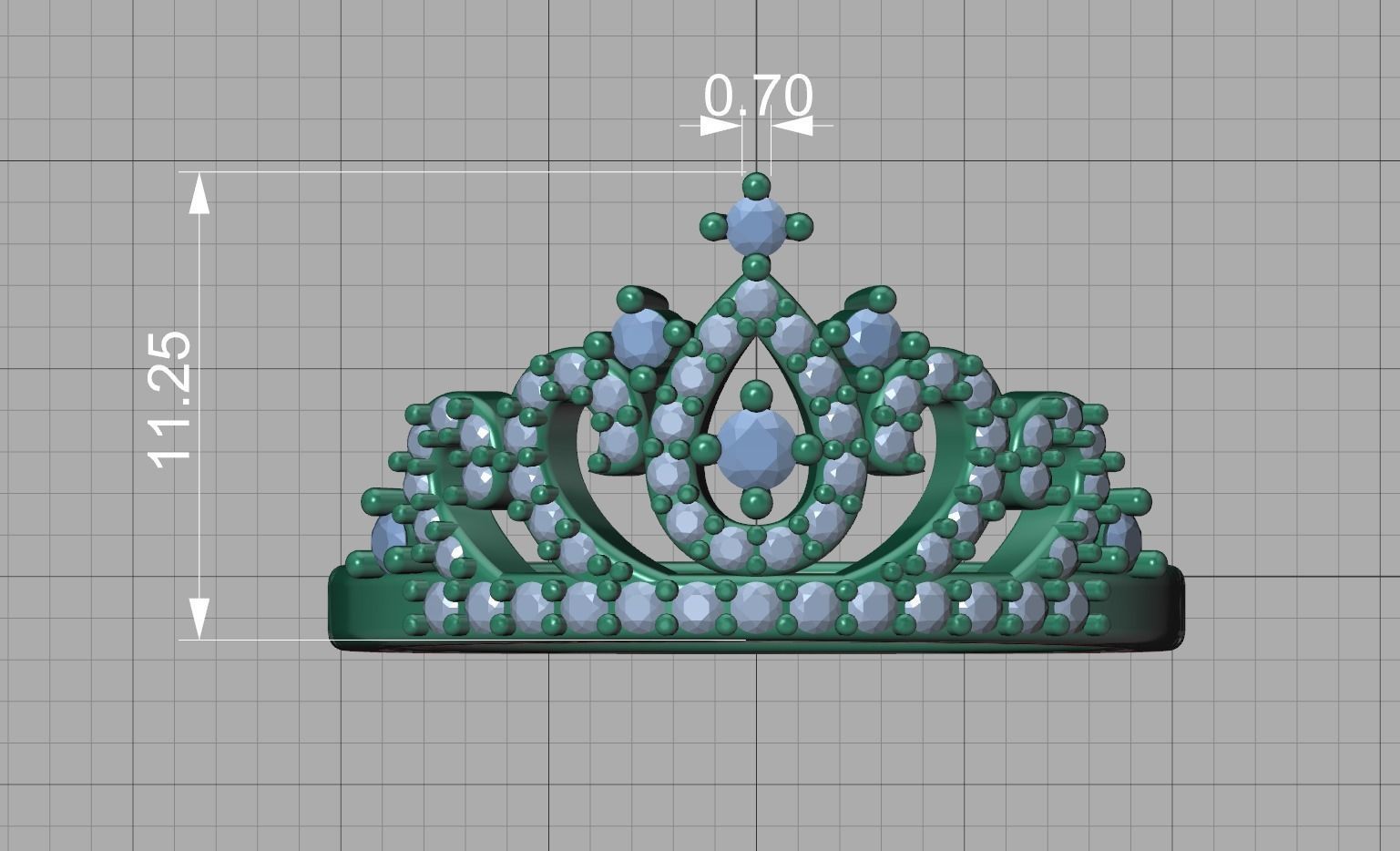Princess Diamond Tiara Fashion ring 3dmodel 3D model 3D printable ...