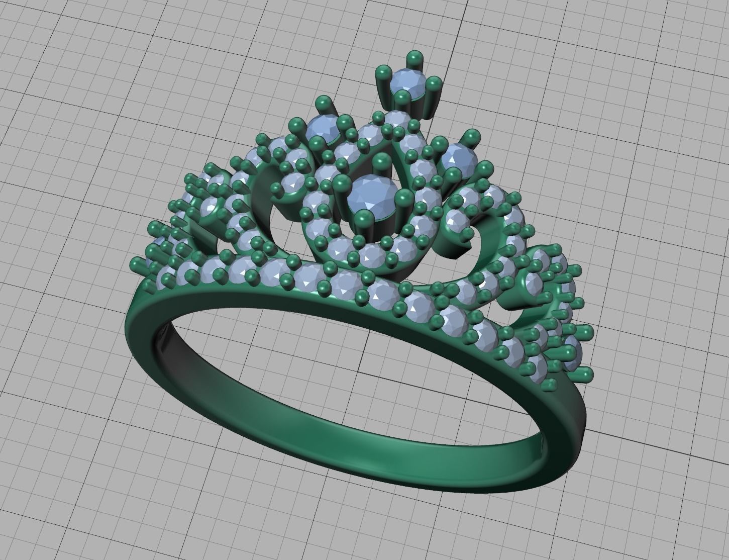 Princess Diamond Tiara Fashion ring 3dmodel 3D model 3D printable ...