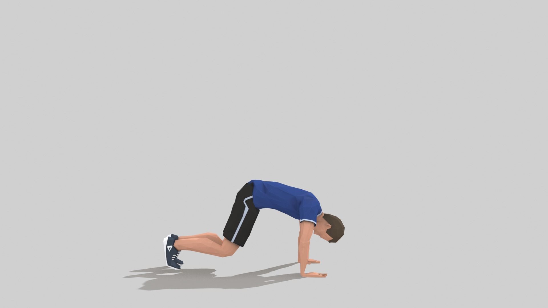 3D model Burpees Exercise Man Animation VR / AR / low-poly rigged ...