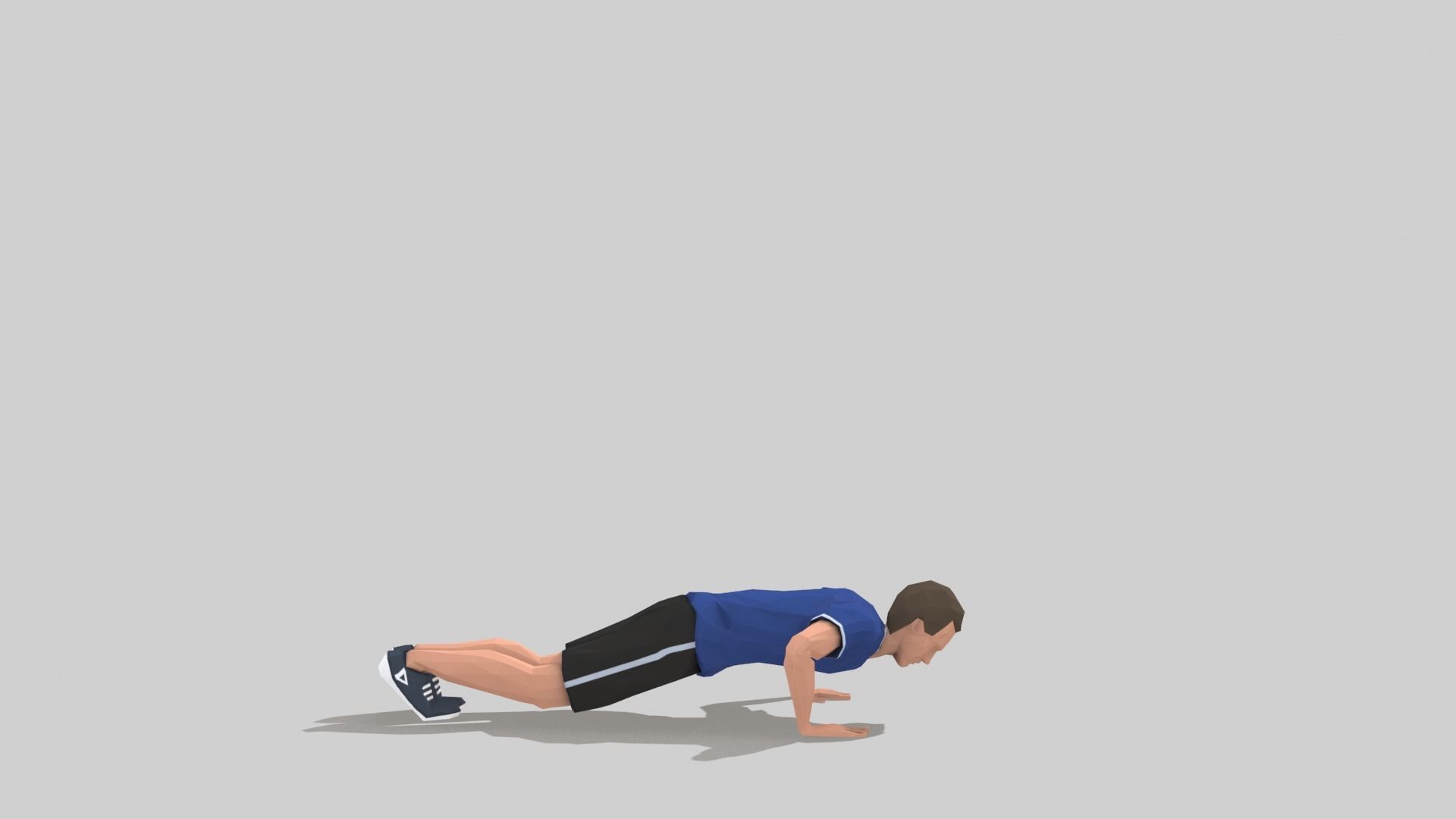 3D model Burpees Exercise Man Animation VR / AR / low-poly rigged ...