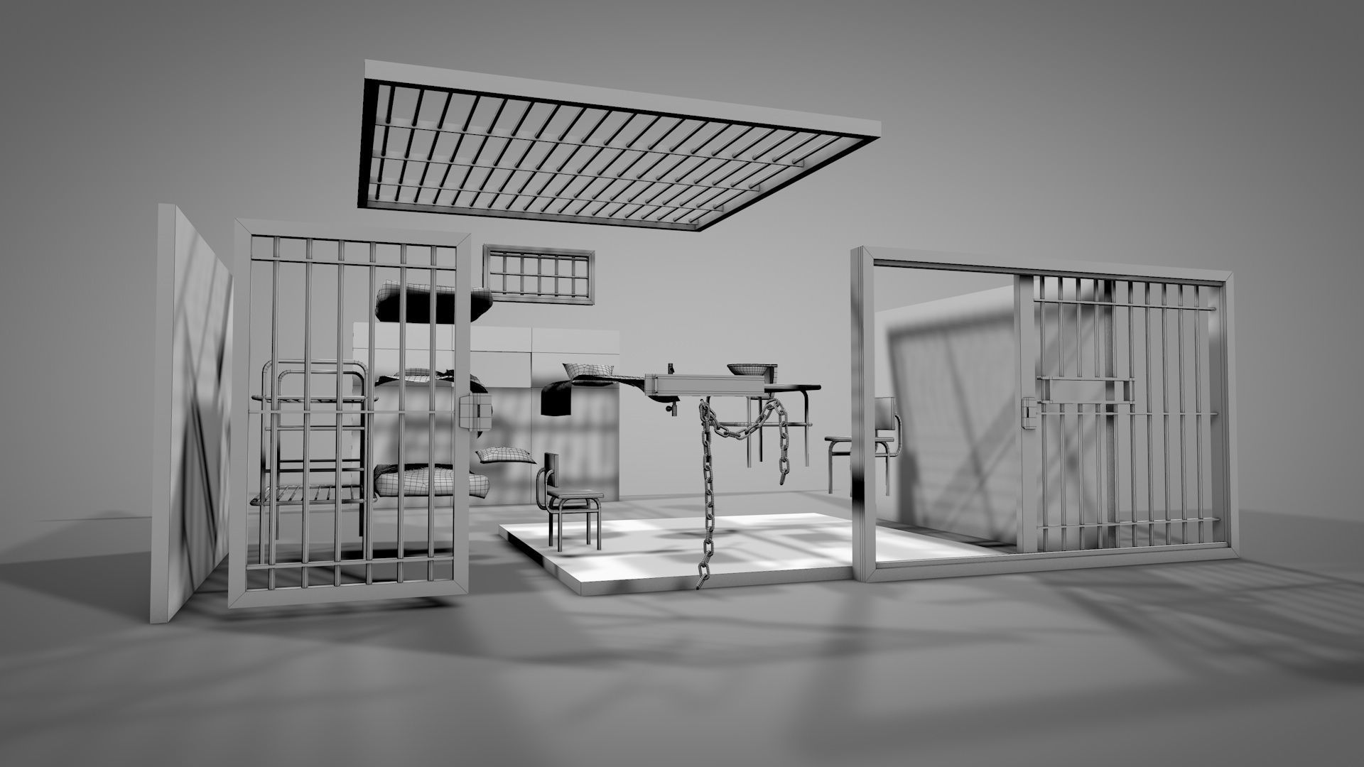 3D model Prison Jail Cell VR / AR / low-poly | CGTrader
