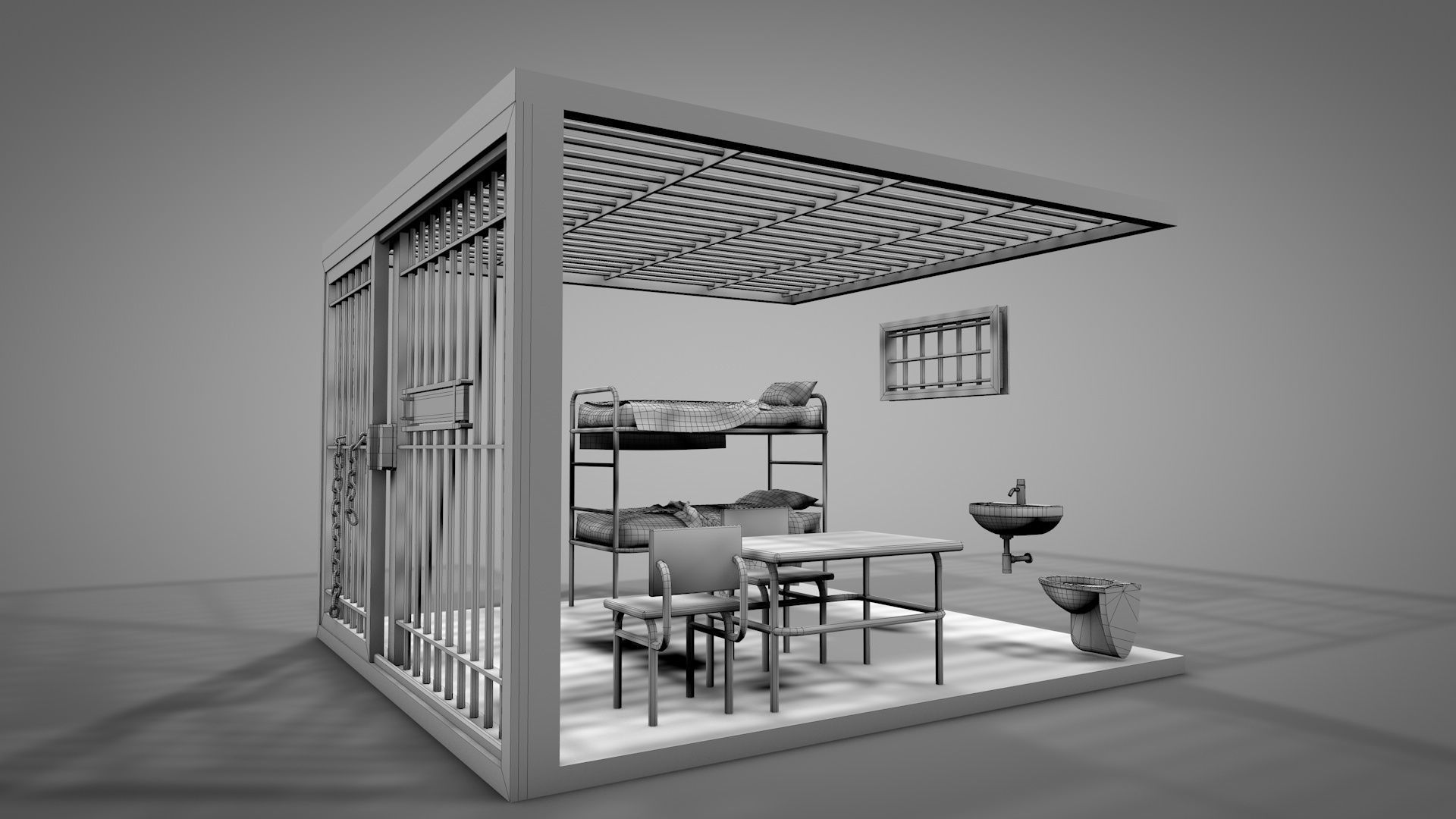 3D model Prison Jail Cell VR / AR / low-poly | CGTrader