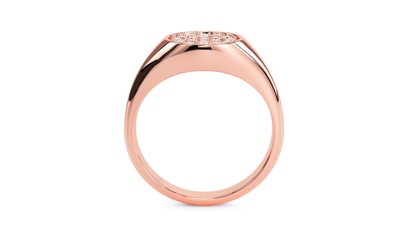 geometric shape gold ring with diamonds 3D model 3D printable | CGTrader
