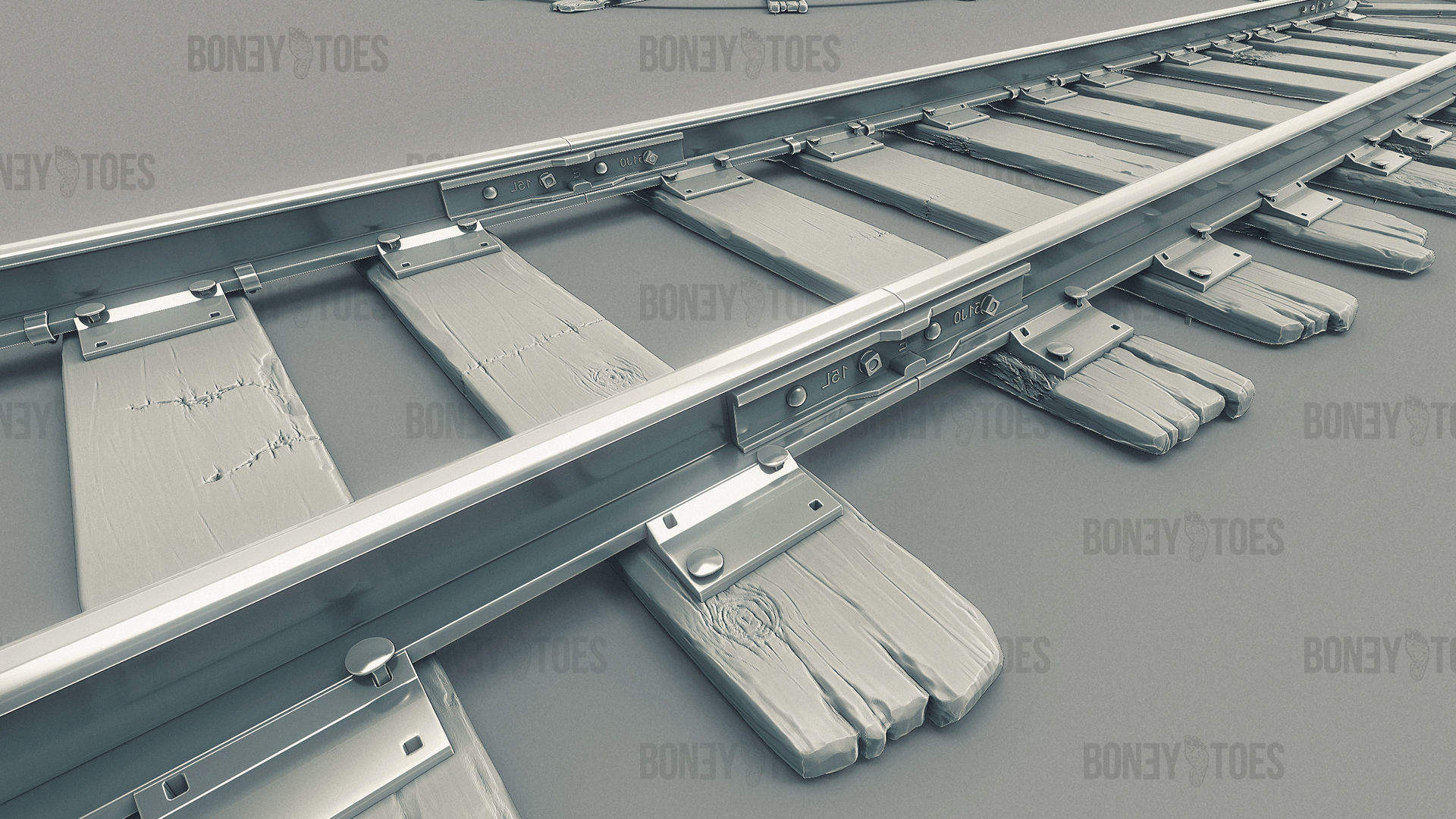 3d Train Railroad Tracks 3D model | CGTrader