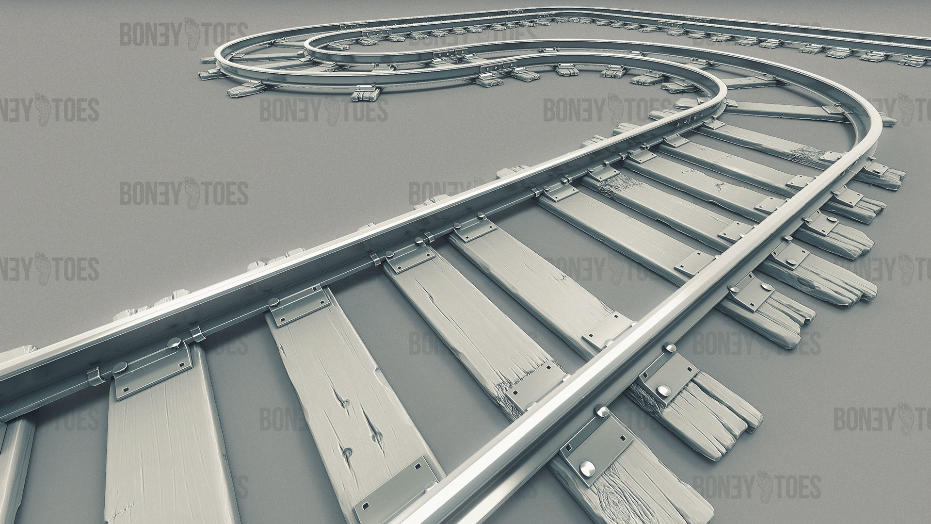 3d Train Railroad Tracks 3D model | CGTrader