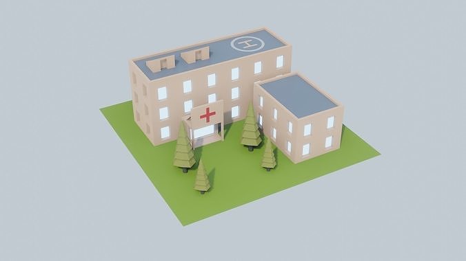 3D model Hospital building VR / AR / low-poly | CGTrader