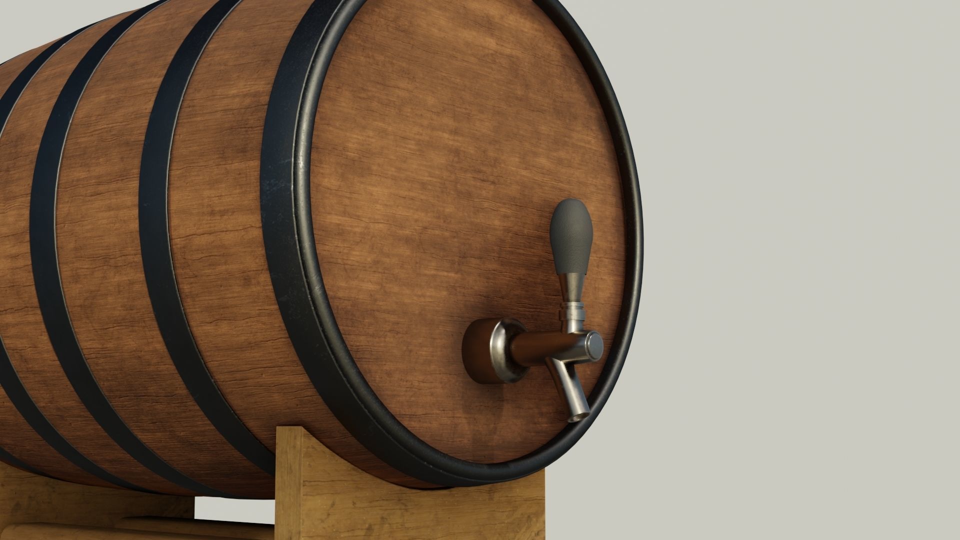 3D model Whiskey Barrel 2-4K PBR Textures 3D model Low VR / AR / low ...