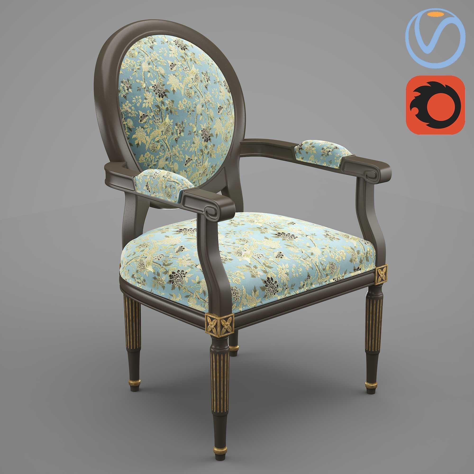 Louis XVI Classic Chair Render Ready Vray Corona 3D model | CGTrader