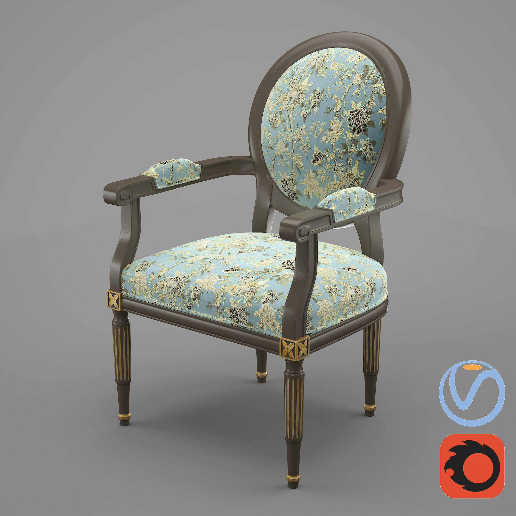 Louis XVI Classic Chair Render Ready Vray Corona 3D model | CGTrader