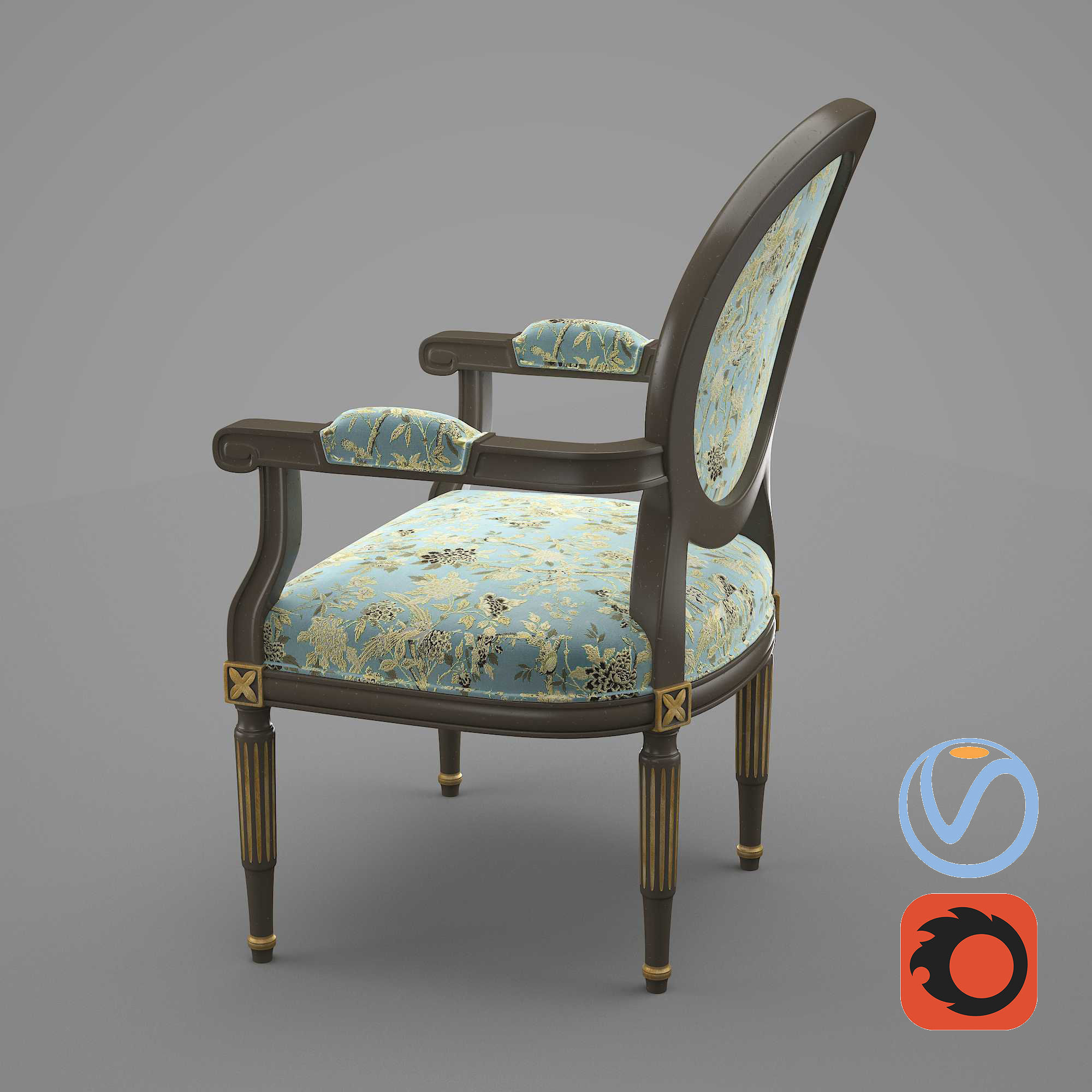 Louis XVI Classic Chair Render Ready Vray Corona 3D model | CGTrader