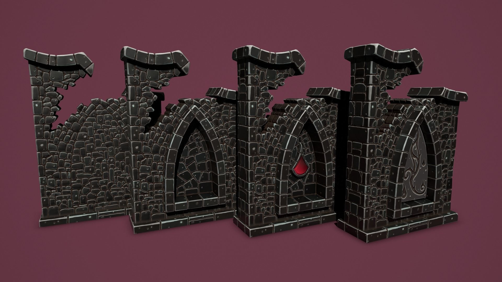 3D model Fantasy wall 1 VR / AR / low-poly | CGTrader
