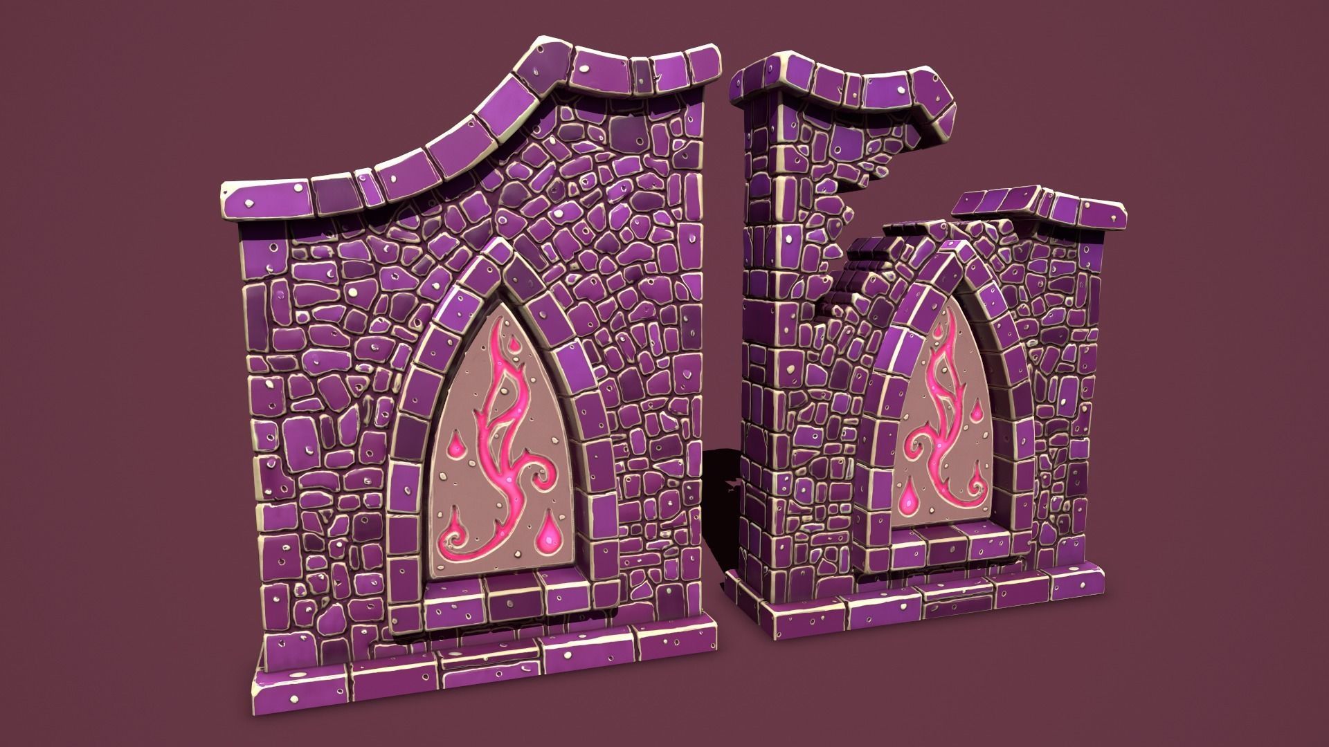 3D model Fantasy wall 1 VR / AR / low-poly | CGTrader