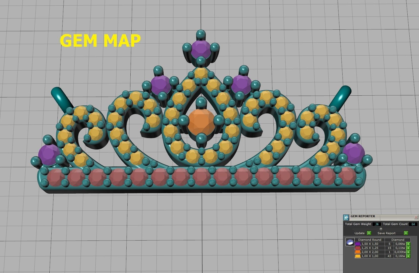 Crown Tiara Necklace Fashion Princess Pendant 3dmodel 3D model 3D ...