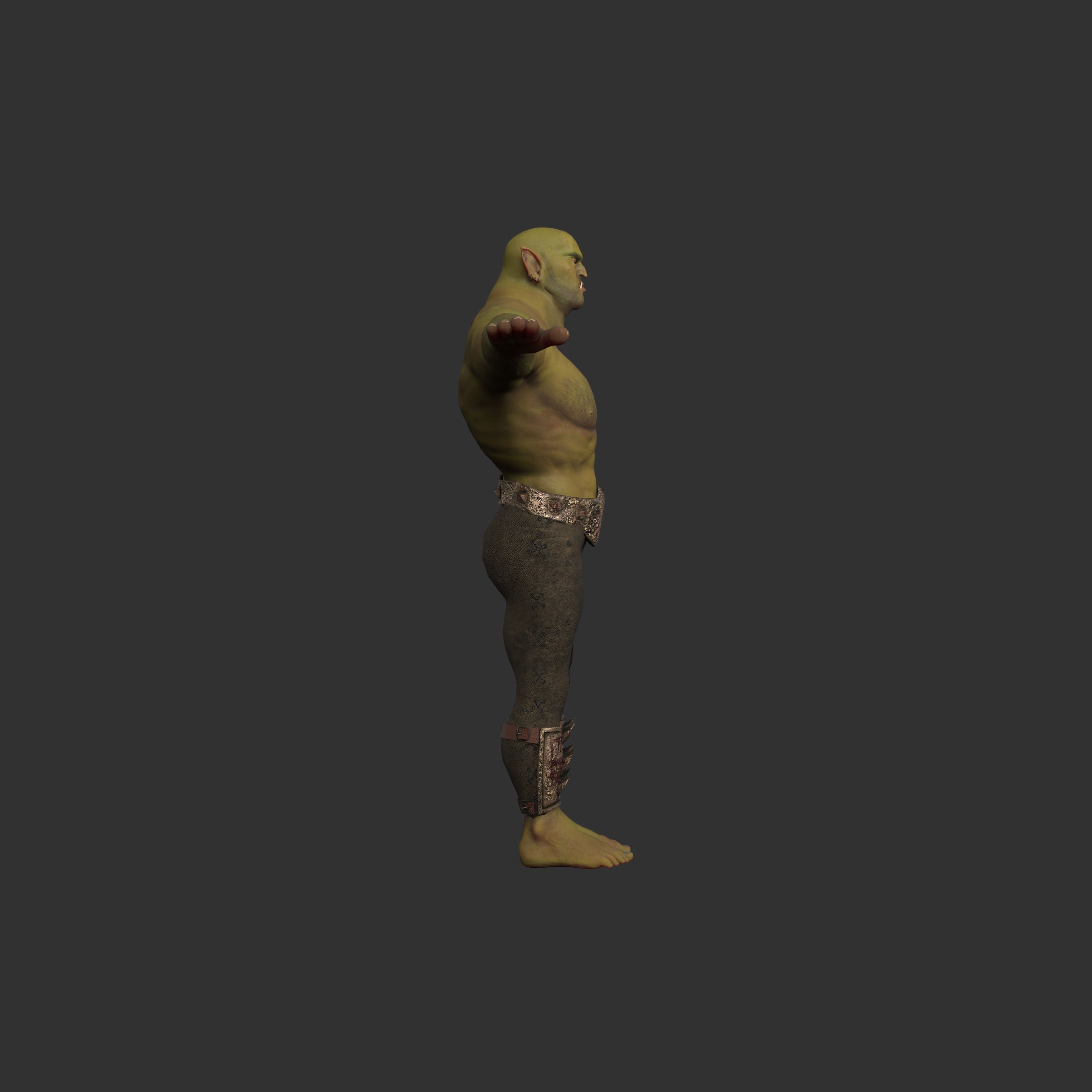 3D model Realistic character orc warrior game ready VR / AR / low-poly ...
