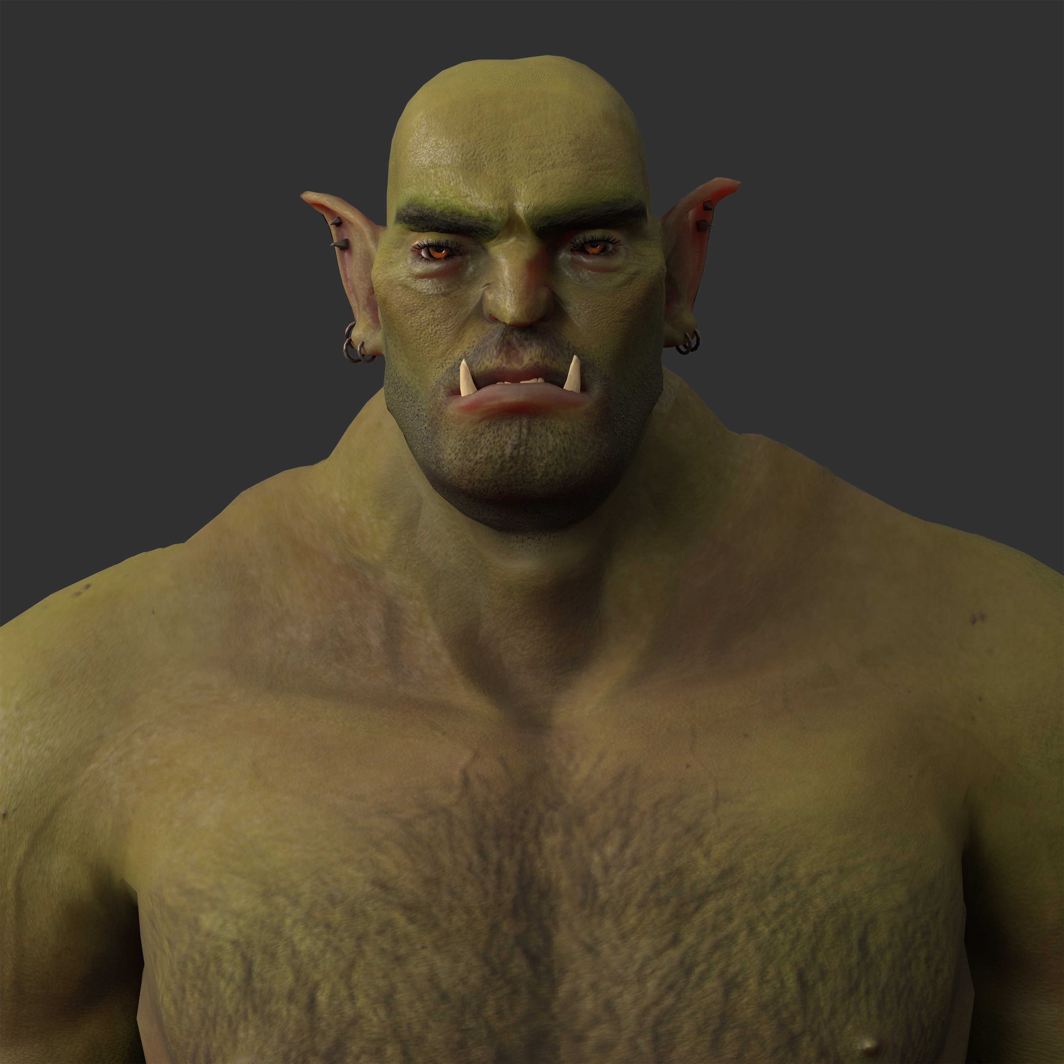 3D model Realistic character orc warrior game ready VR / AR / low-poly ...