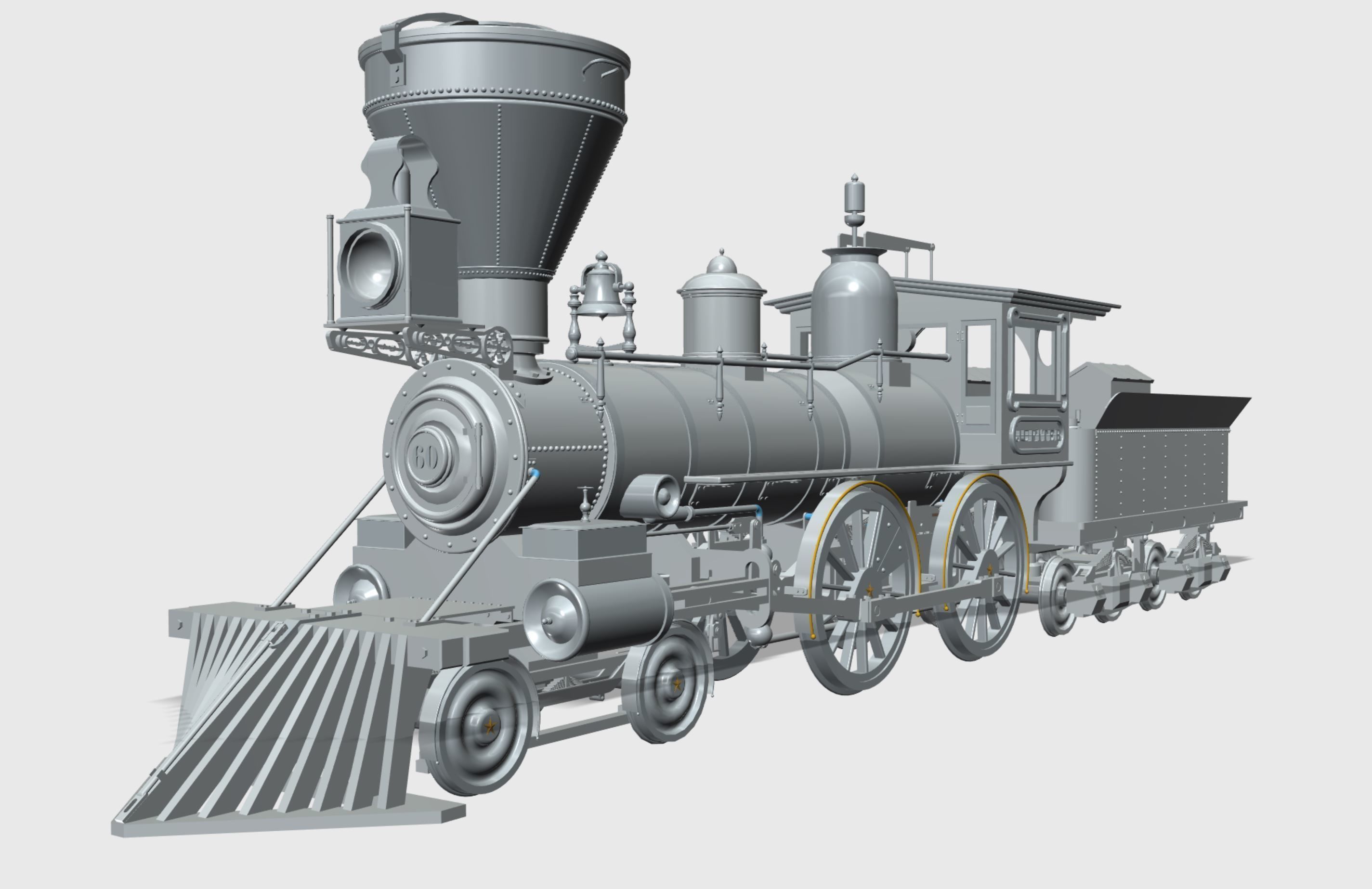 Jupiter Steam Locomotive 3D Print Model Kit Multi STL file 3D model 3D ...