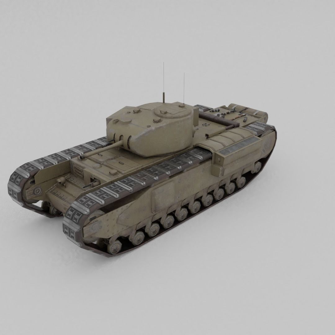 3D model Churchill MK II Infantry Support Heavy Tank VR / AR / low-poly ...