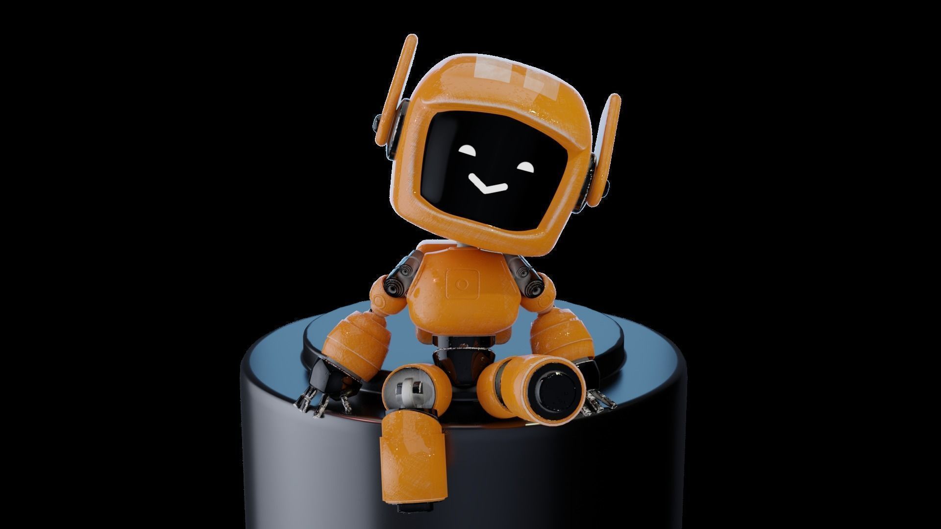 Cute Orange BOT 3D model rigged | CGTrader